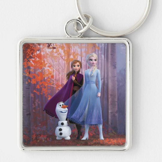 Frozen 2 | Anna, Elsa & Olaf Keychain | Zazzle.com