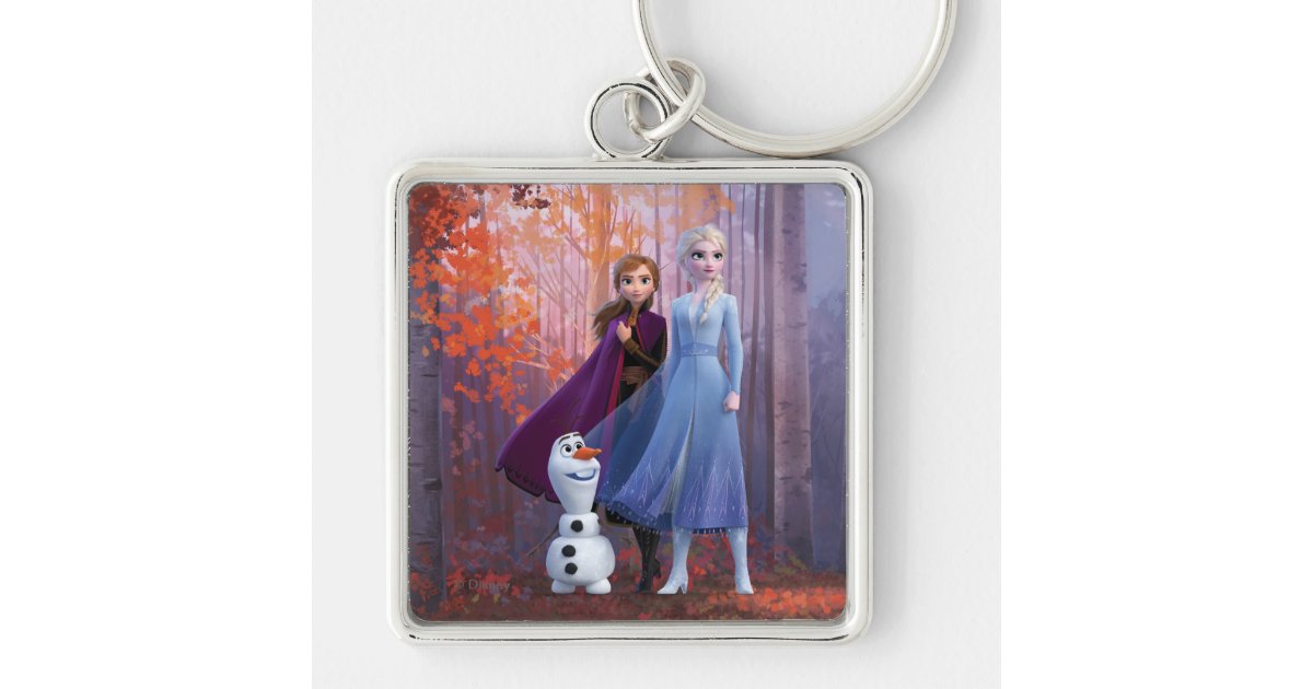 Frozen 2 | Anna, Elsa & Olaf Keychain | Zazzle