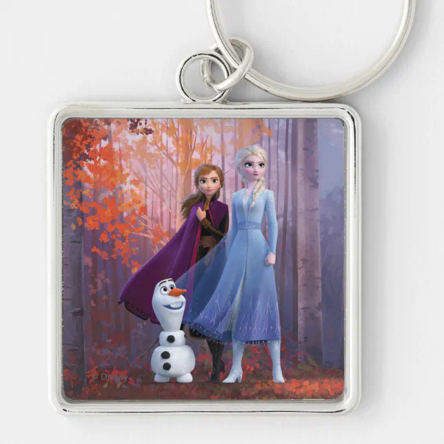 Frozen 2 | Anna, Elsa & Olaf Keychain | Zazzle