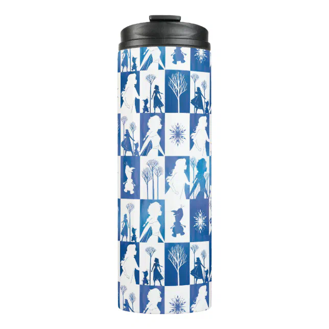Frozen 2: Anna, Elsa, & Olaf Winter Tile Pattern Thermal Tumbler | Zazzle