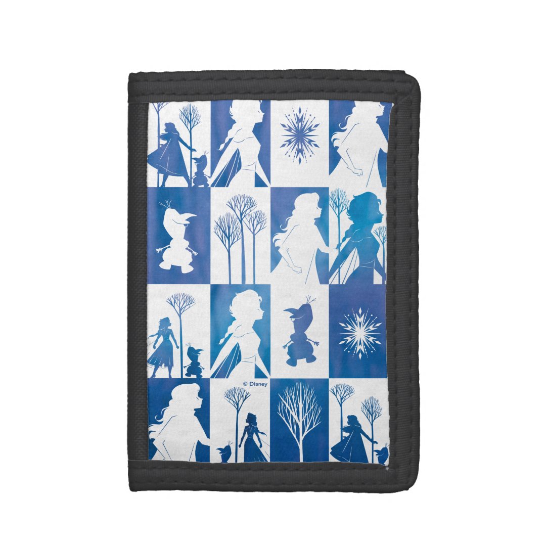Frozen 2: Anna, Elsa, & Olaf Winter Tile Pattern Trifold Wallet | Zazzle