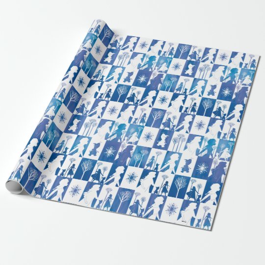 Frozen 2: Anna, Elsa, & Olaf Winter Tile Pattern Wrapping Paper ...