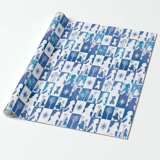 Frozen 2: Anna, Elsa, & Olaf Winter Tile Pattern Wrapping Paper | Zazzle
