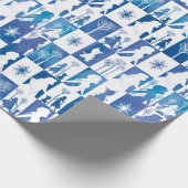 Frozen 2: Anna, Elsa, & Olaf Winter Tile Pattern Wrapping Paper | Zazzle