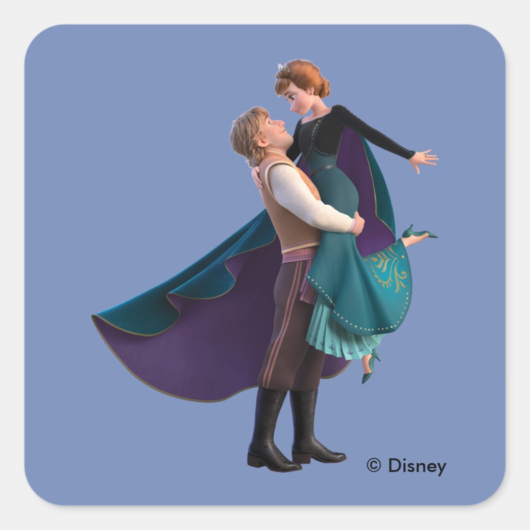 Frozen 2 | Anna & Kristoff - The Perfect Pair Square Sticker | Zazzle