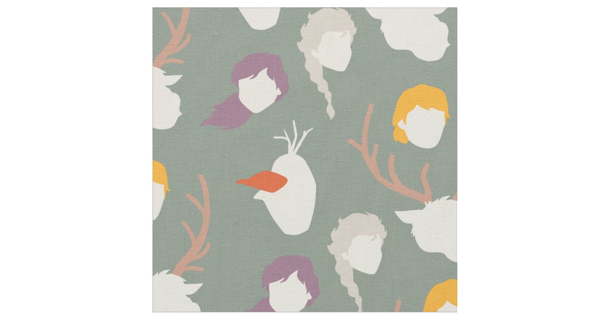 Frozen 2 | Character Wood Cut Pattern Fabric | Zazzle
