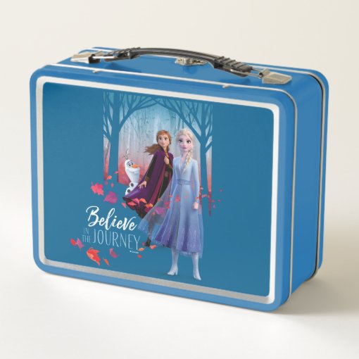 Frozen 2: Elsa, Anna, & Olaf | Believe Metal Lunch Box | Zazzle