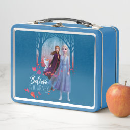 Frozen 2: Elsa, Anna, & Olaf | Believe Metal Lunch Box | Zazzle