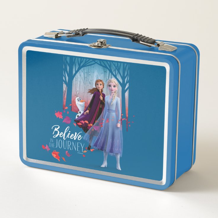 Frozen 2: Elsa, Anna, & Olaf | Believe Metal Lunch Box | Zazzle