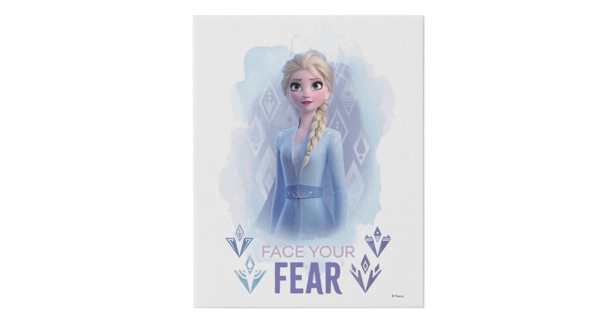 Frozen 2: Elsa | Face Your Fear Faux Canvas Print | Zazzle