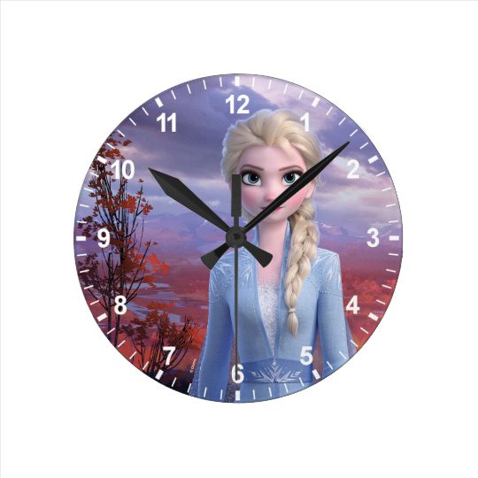 Frozen 2 | Elsa - Lead with Courage Round Clock | Zazzle.com
