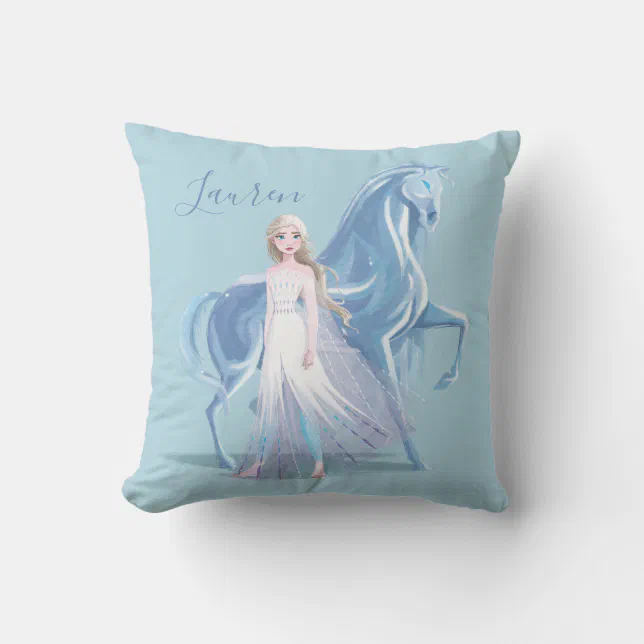 Frozen 2 | Elsa & the Frosted Nokk Throw Pillow | Zazzle