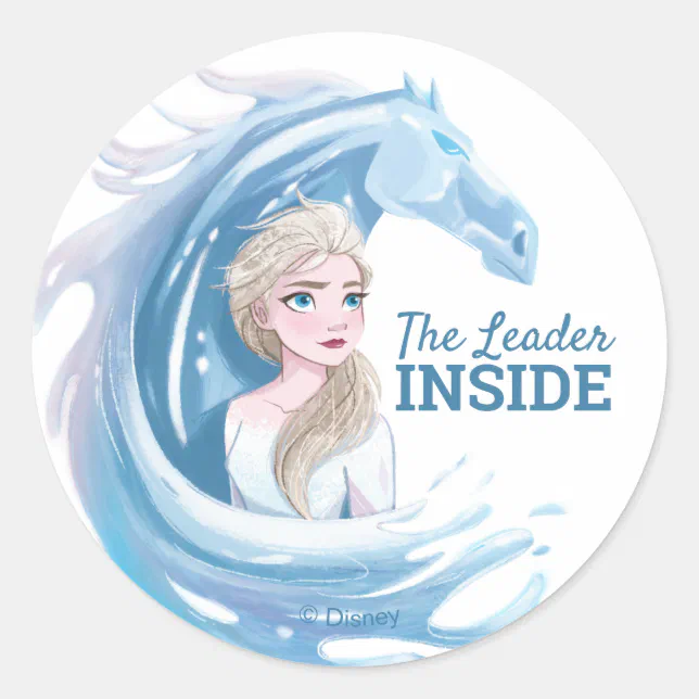 Frozen 2: Elsa & The Nokk Portrait Classic Round Sticker | Zazzle