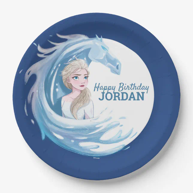Frozen 2: Elsa & The Nokk Portrait Paper Plates | Zazzle
