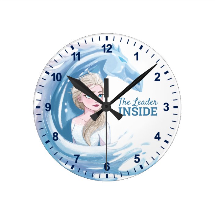 Frozen 2: Elsa & The Nokk Portrait Round Clock | Zazzle.com