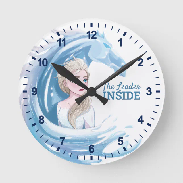 Frozen 2: Elsa & The Nokk Portrait Round Clock | Zazzle