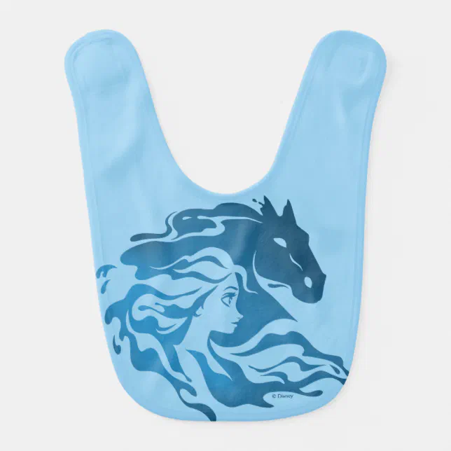 Frozen 2: Elsa & The Nokk Watercolor Silhouette Baby Bib | Zazzle