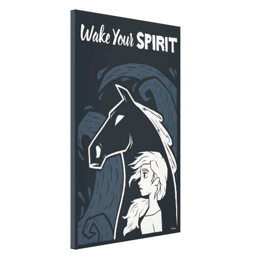 Frozen 2: Elsa & The Nokk Woodcut Graphic Canvas Print | Zazzle