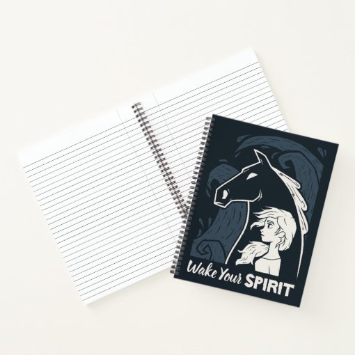 Frozen 2: Elsa & The Nokk Woodcut Graphic Notebook | Zazzle