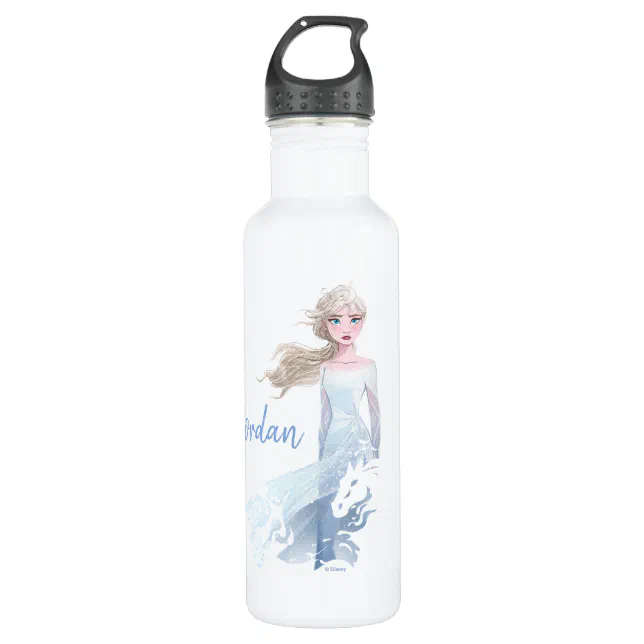Frozen 2: Elsa Watercolor Illustration Stainless Steel Water Bottle ...