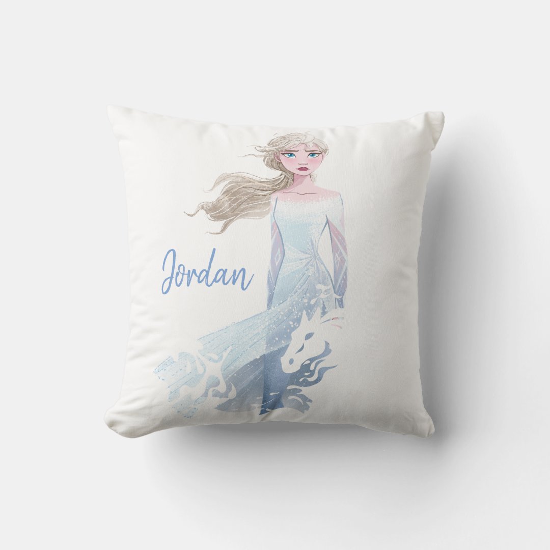 Frozen 2: Elsa Watercolor Illustration Throw Pillow | Zazzle