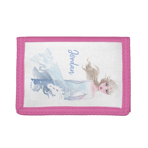 Frozen 2: Elsa Watercolor Illustration Trifold Wallet | Zazzle