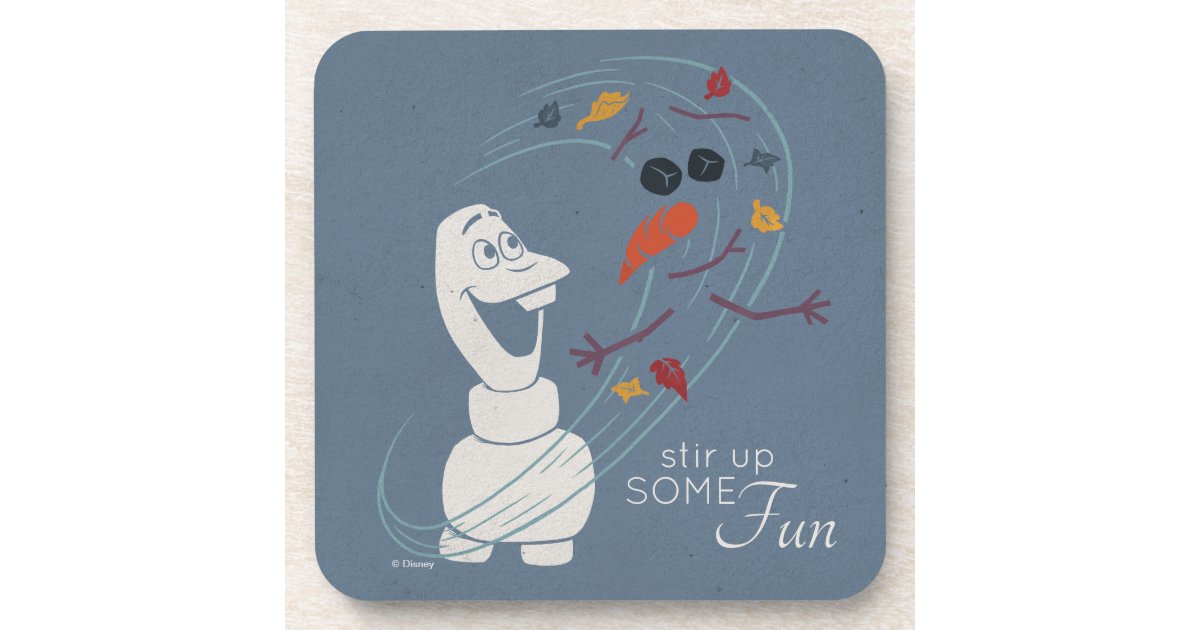 Frozen 2: Olaf And The Wind Beverage Coaster | Zazzle
