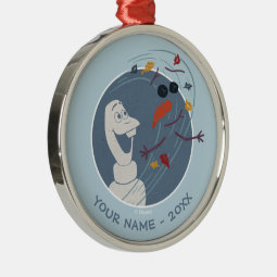 Frozen 2: Olaf And The Wind Metal Ornament | Zazzle