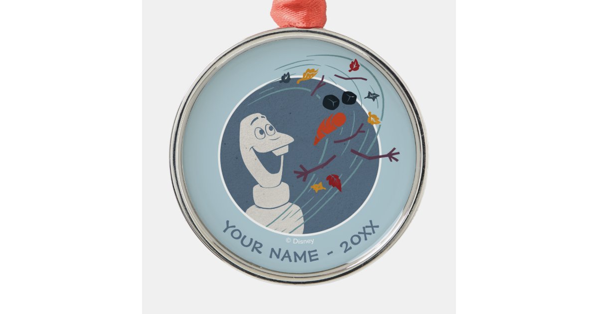 Frozen 2: Olaf And The Wind Metal Ornament | Zazzle