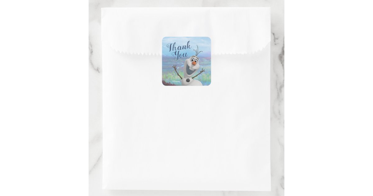 Frozen 2 - Olaf Birthday Thank You Square Sticker | Zazzle