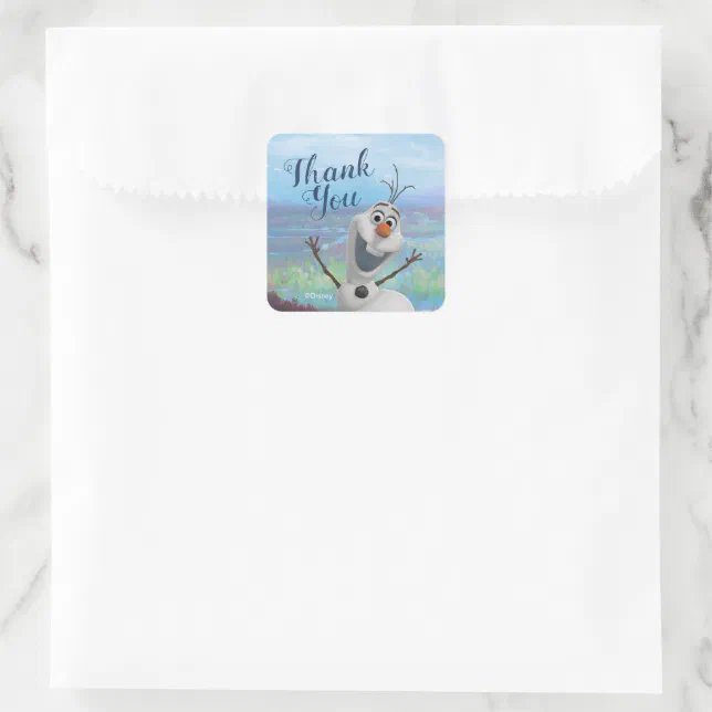 Frozen 2 - Olaf Birthday Thank You Square Sticker | Zazzle