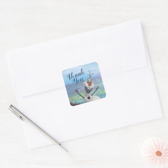 Frozen 2 - Olaf Birthday Thank You Square Sticker | Zazzle