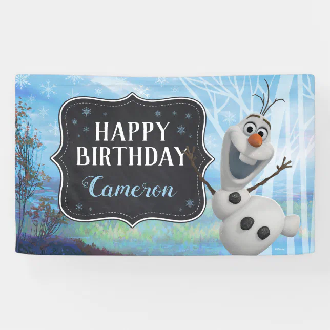 Frozen 2 - Olaf Happy Birthday Banner | Zazzle