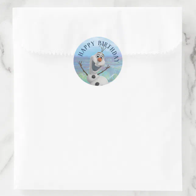 Frozen 2 - Olaf Happy Birthday Classic Round Sticker | Zazzle