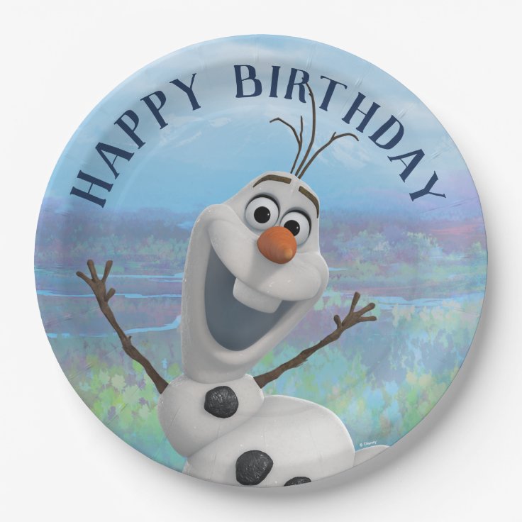 Frozen 2 - Olaf Happy Birthday Paper Plates | Zazzle