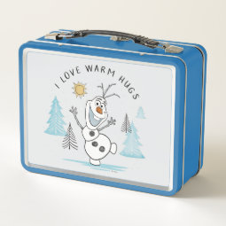 Frozen 2 | Olaf "I Love Warm Hugs" Sketch Metal Lunch Box | Zazzle