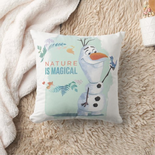 Frozen 2: Olaf | Nature Is Magical Throw Pillow | Zazzle