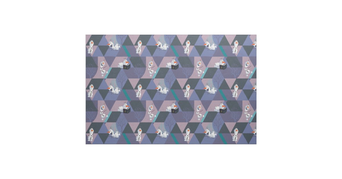 Frozen 2 | Olaf Purple Geometric Pattern Fabric | Zazzle