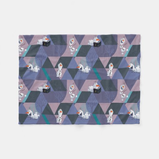 Frozen 2 | Olaf Purple Geometric Pattern Fleece Blanket | Zazzle