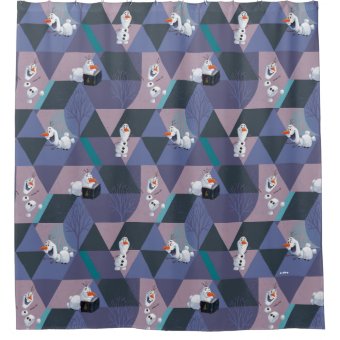 Frozen 2 | Olaf Purple Geometric Pattern Shower Curtain | Zazzle
