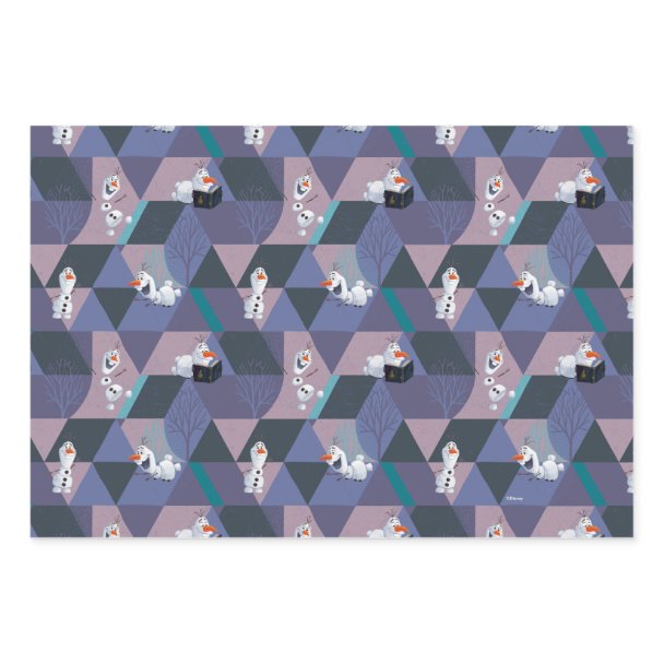 Frozen 2 | Olaf Purple Geometric Pattern Fabric | Zazzle