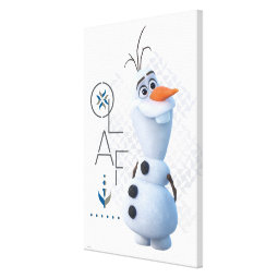 Frozen 2: Olaf With Stylized Name Graphic Canvas Print | Zazzle