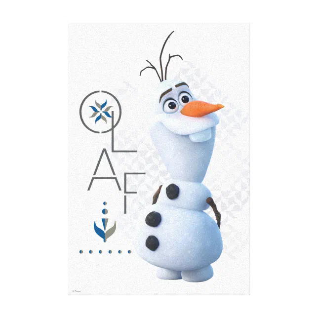 Frozen 2: Olaf With Stylized Name Graphic Canvas Print | Zazzle