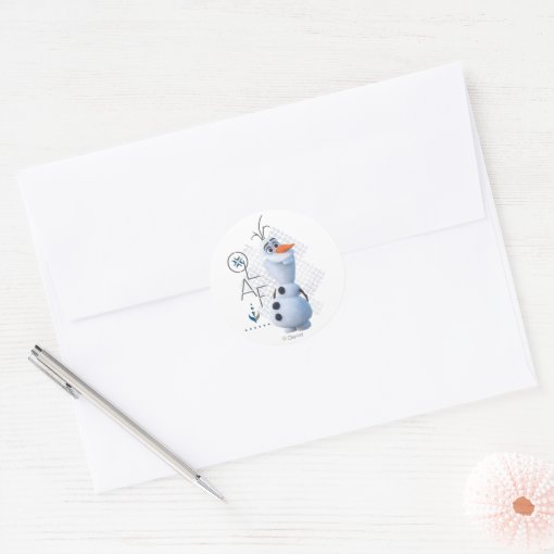 Frozen 2: Olaf With Stylized Name Graphic Classic Round Sticker | Zazzle