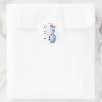 Frozen 2: Olaf With Stylized Name Graphic Classic Round Sticker | Zazzle