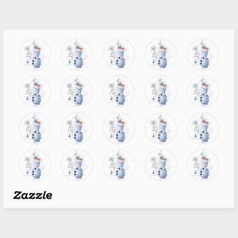 Frozen 2: Olaf With Stylized Name Graphic Classic Round Sticker | Zazzle