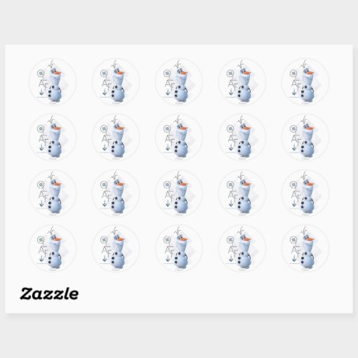Frozen 2: Olaf With Stylized Name Graphic Classic Round Sticker | Zazzle