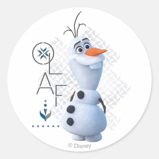 Frozen 2: Olaf With Stylized Name Graphic Classic Round Sticker | Zazzle