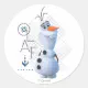 Frozen 2: Olaf With Stylized Name Graphic Classic Round Sticker | Zazzle