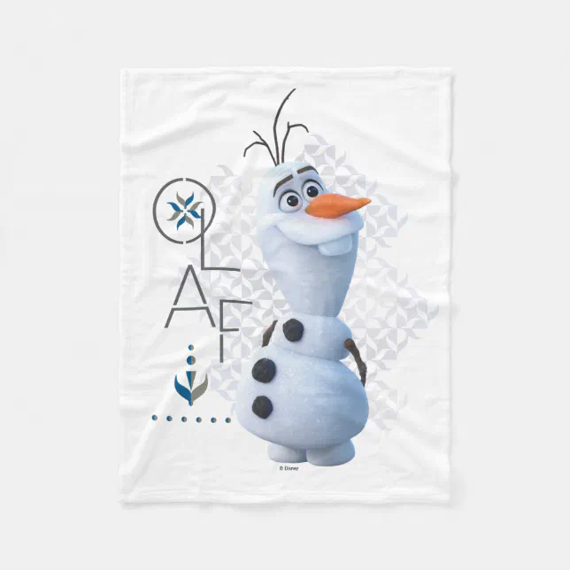 Frozen 2: Olaf With Stylized Name Graphic Fleece Blanket | Zazzle
